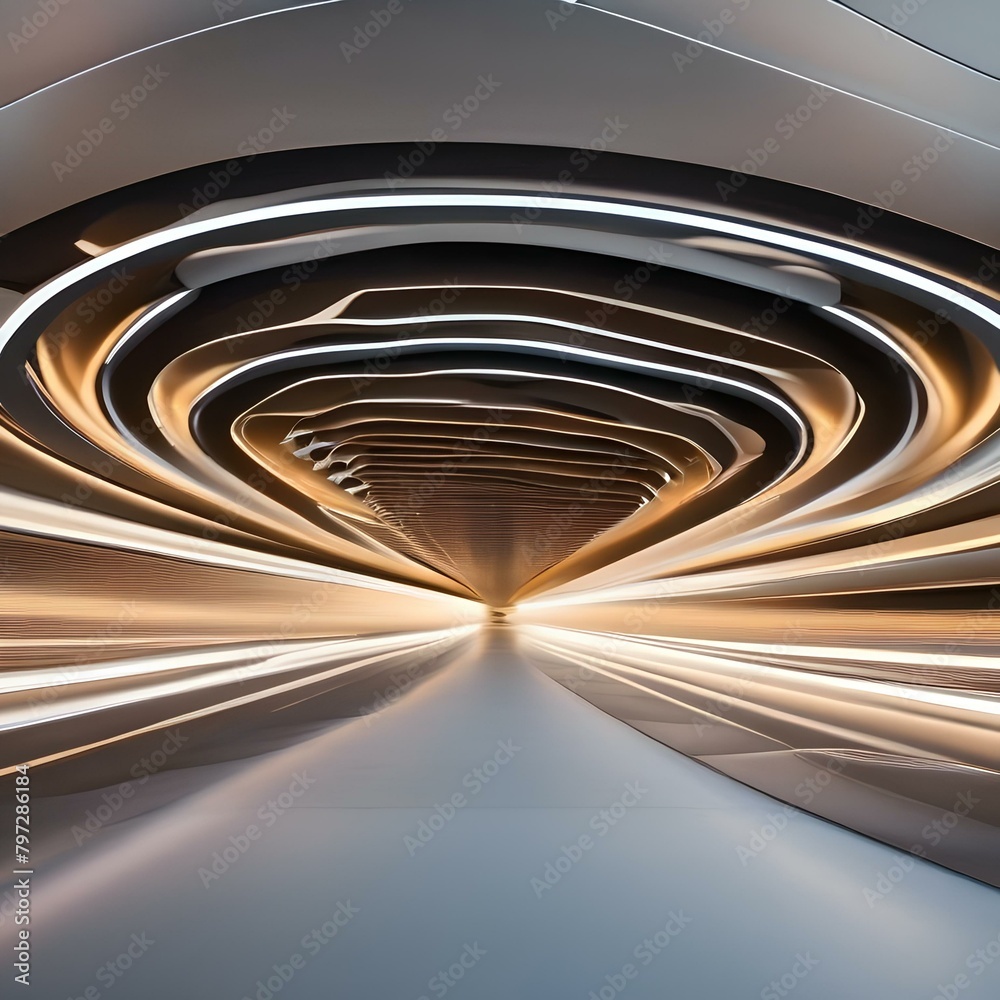 Sleek, metallic structures bending and flexing in a rhythmic dance of ...