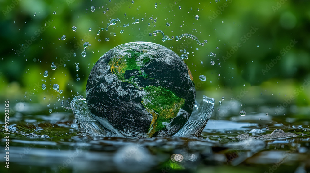 World Water Day Concept. Water for peace. Saving water and world ...