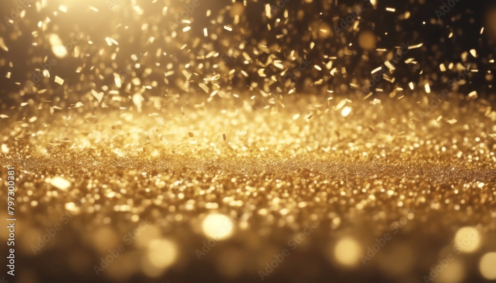 'ray Dust moving background. gold light wavy particle beam confetti ...