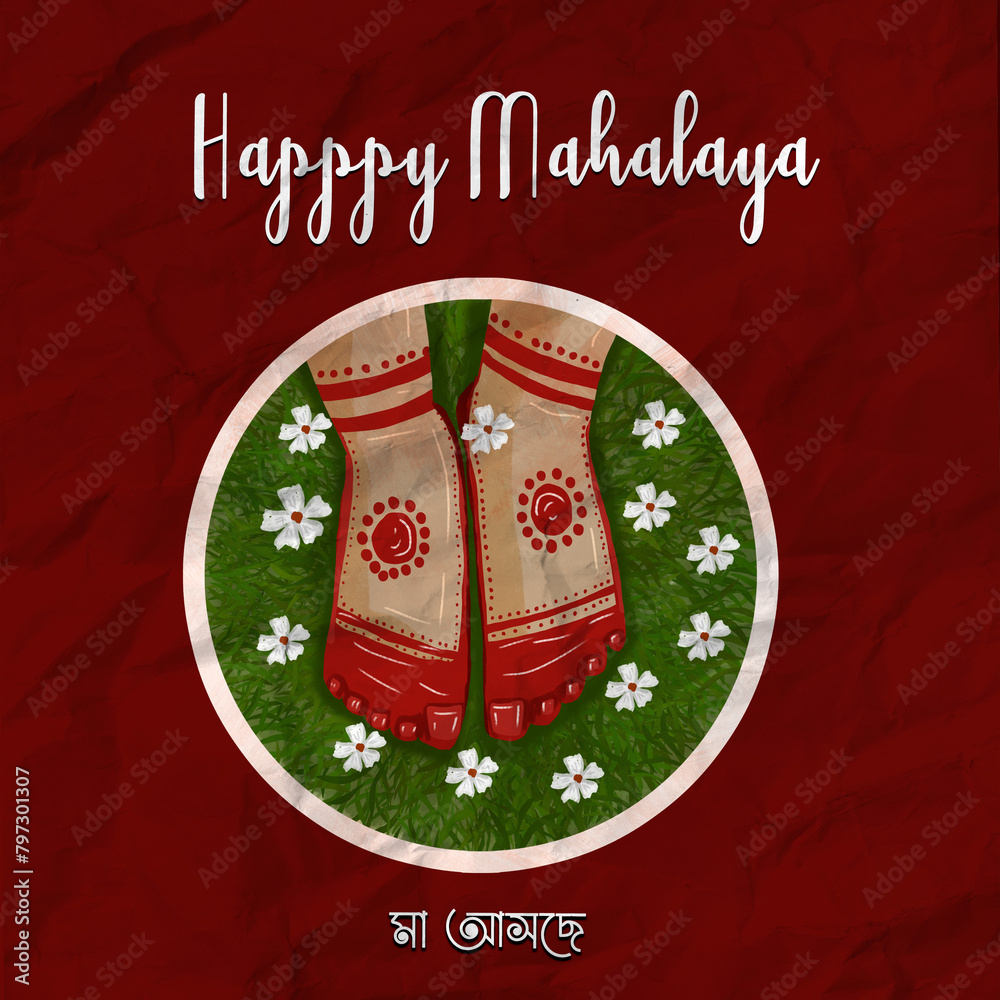 Mahalaya Creative Social Media Post for Durga Puja Celebration. Durga ...