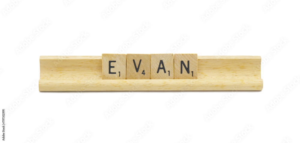 Miami, FL 4-18-24 popular baby boy first name of EVAN made with square ...