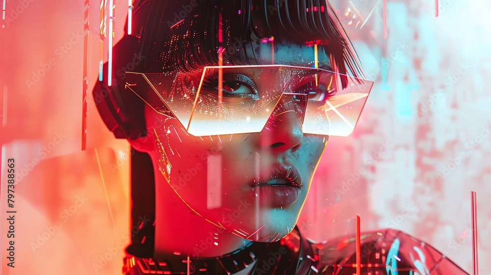 ภาพประกอบสต็อก Explore a high-angle view of dystopian fashion trends ...