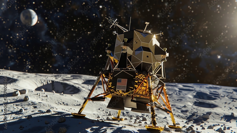 ภาพประกอบสต็อก Immerse viewers in the Apollo 11 moon landing in virtual ...