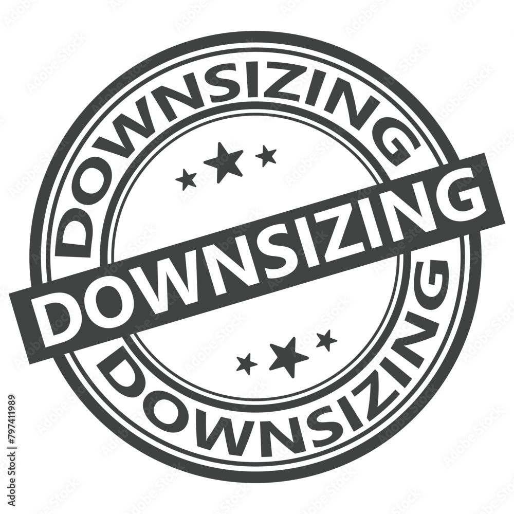 Downsizing stamp. downsizing label on transparent background. round ...
