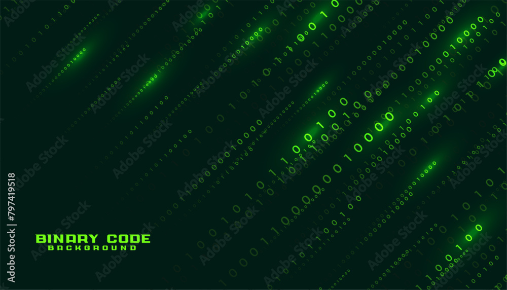 matrix style binary code digital background with zero and one digits ...