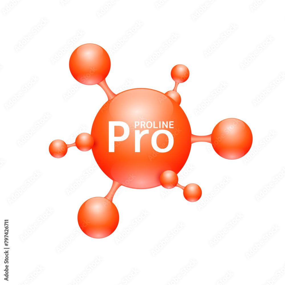 Proline amino acid. Molecules that combine to form proteins nutrients ...