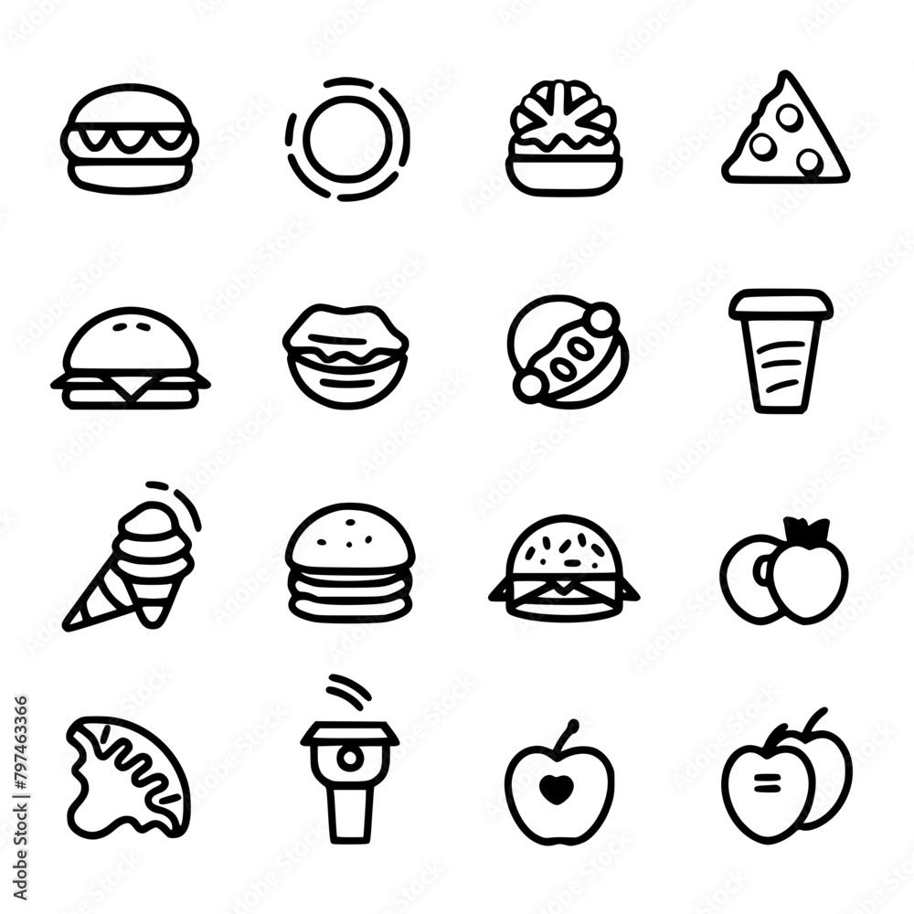 Food icon, menu icon, restaurant icon, dinner icon, kitchen icon ...