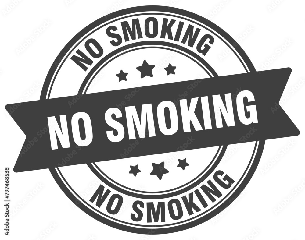 no smoking stamp. no smoking label on transparent background. round ...