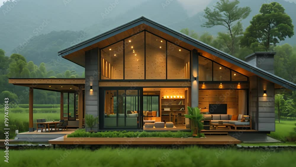 DZ(70) : Video Clip Concept design of a modern two-story cabin,house or ...