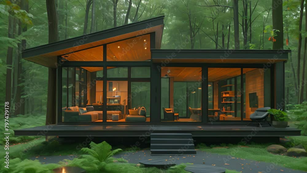 DZ(21) : Video Clip Concept design of a modern one-story cabin,house or ...