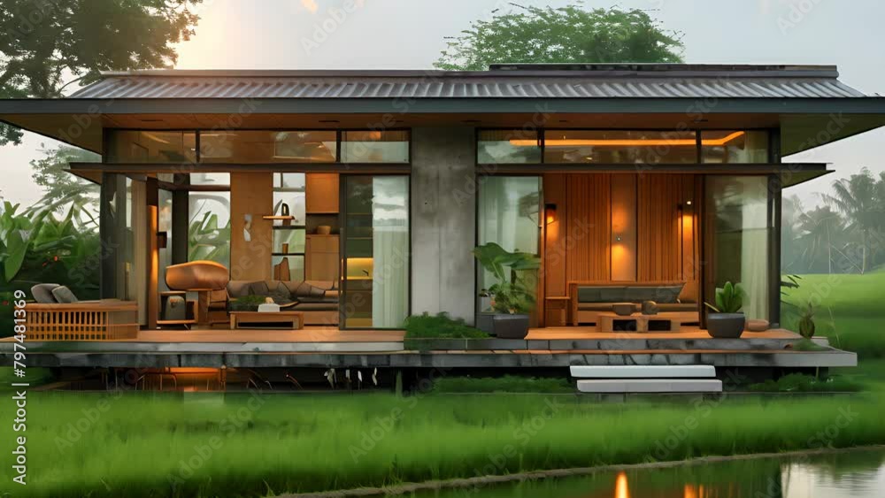 DZ(82) : Video Clip Concept design of a modern one-story cabin,house or ...