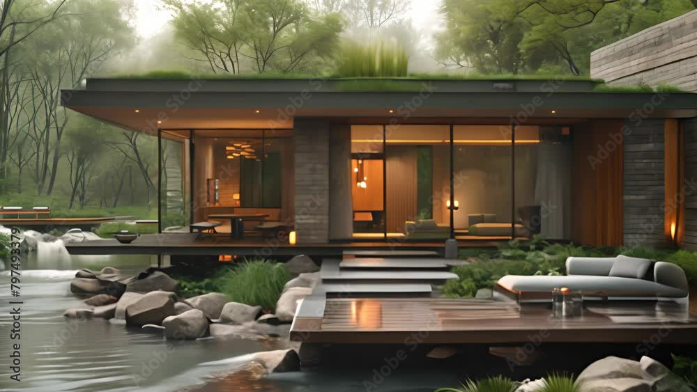 DZ(163) : Video Clip Concept design of a modern one-story cabin,house ...