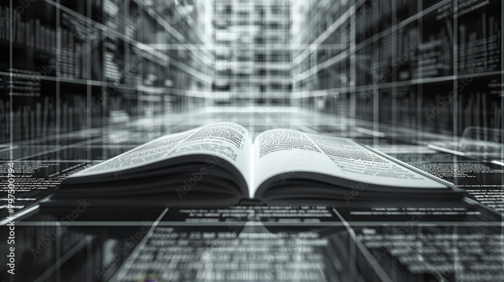 Grid System: A 3D vector illustration of a grid system used in a book ...