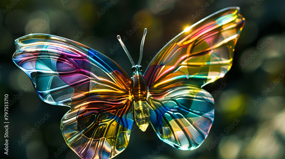 A polychromatic glass butterfly. indicating the ceaseless possibilities ...