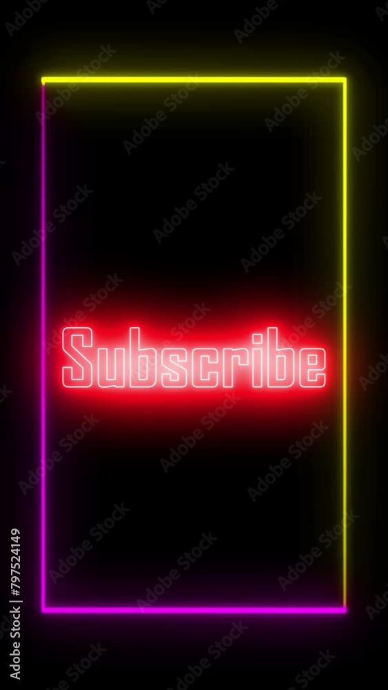 Live Streaming Overlay Subscribe text Animation On Air Neon Glow Sign ...