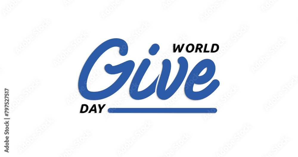 World Give Day lettering text animation. Handwritten text calligraphy ...