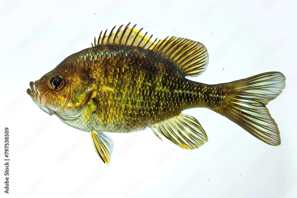Bluegill Fish: High-Resolution Side Profile with Shiny Scales and ...