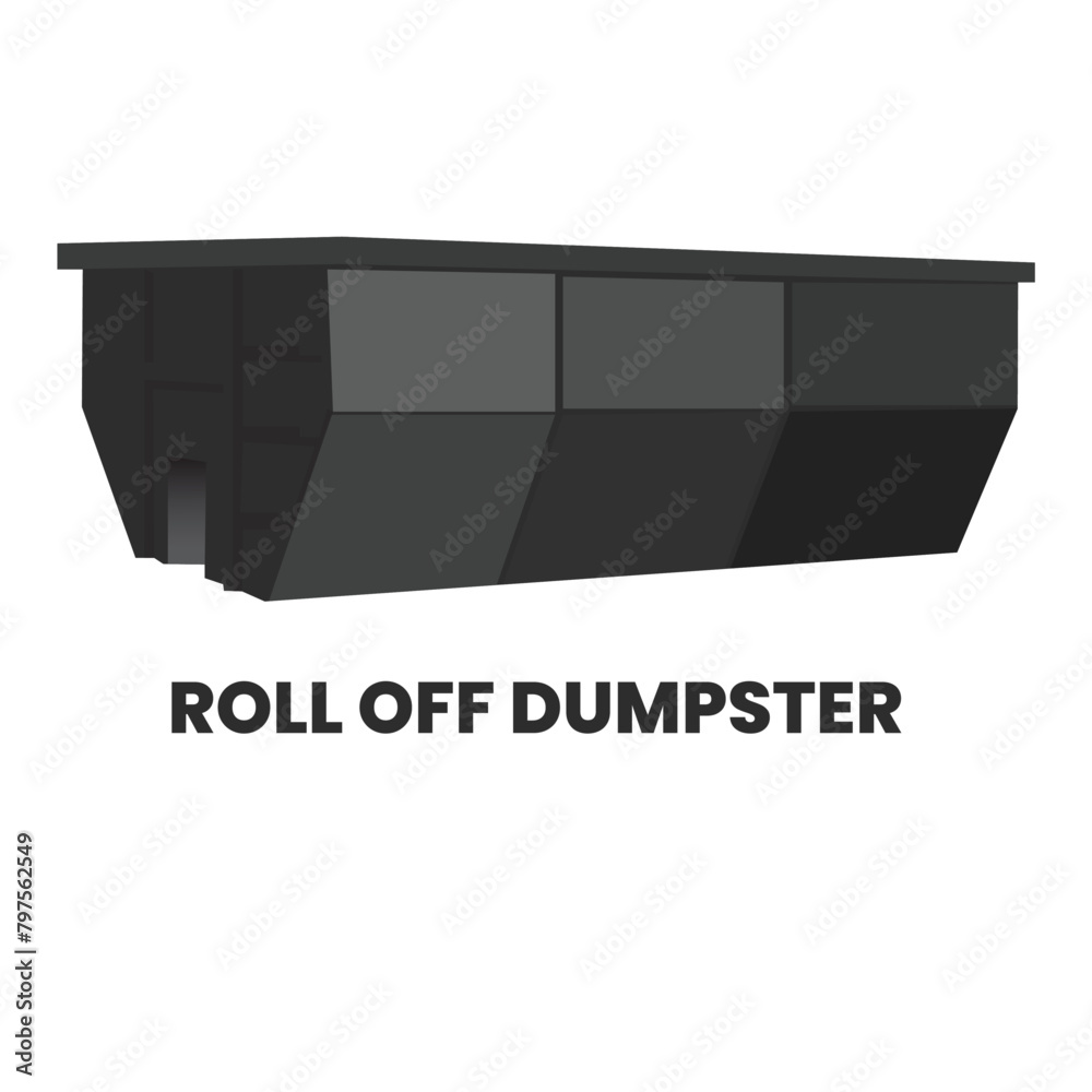 DUMPSTER LOGO Roll off dumpster logo design, illustration of vector ...