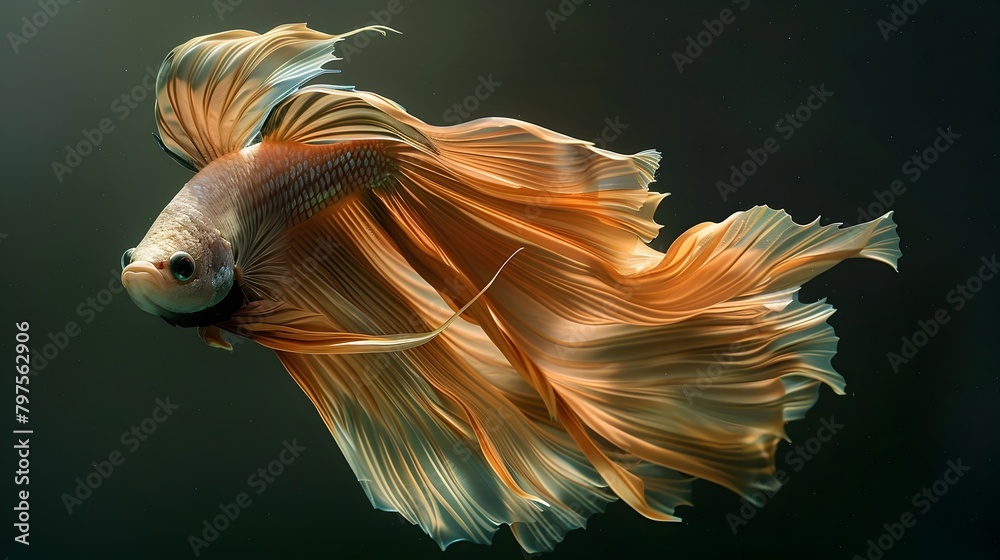 Serene Dance of Betta Fish: A Vivid Portrayal of Grace and Fluidity in ...