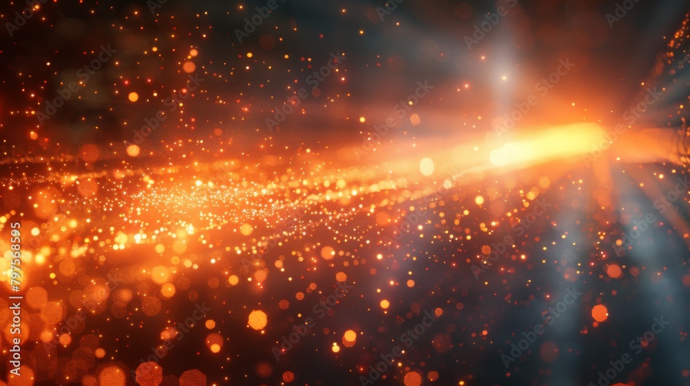 Abstract Light Art - Radiant Glow Design with Sparkling Particles ...