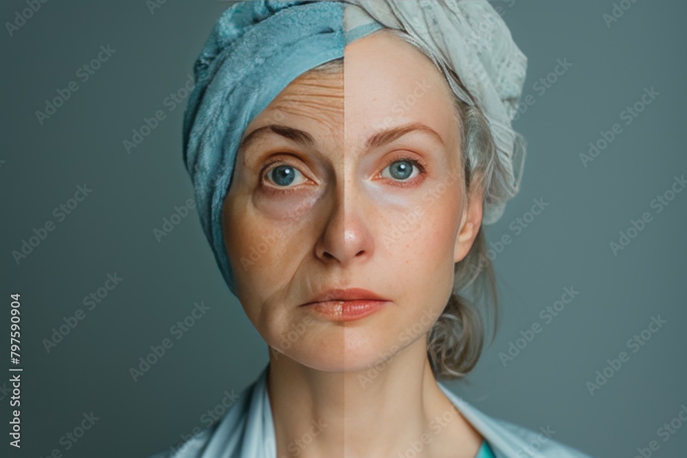 Side-signed aging portraits explore fine line reductions and realistic ...