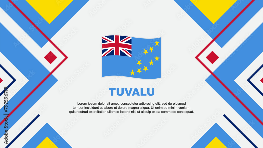 Tuvalu Flag Abstract Background Design Template. Tuvalu Independence ...