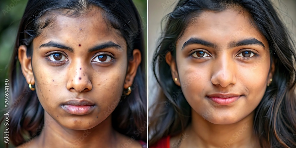 Acne Transformation: Before and After Stock Photo | Adobe Stock