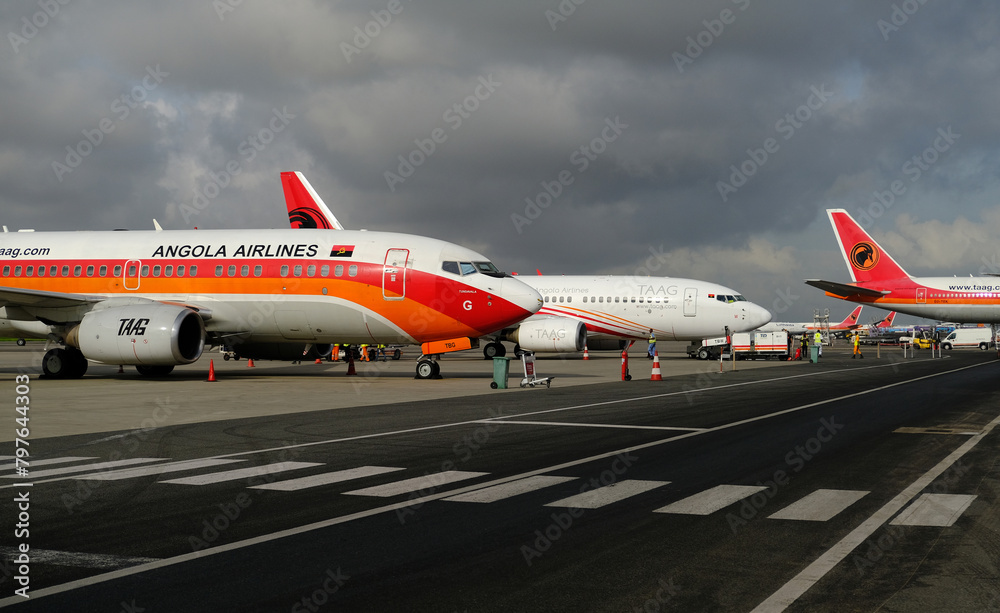 Boeing 737 700 TAAG at Luanda Quatro de Fevereiro Airport, Luanda ...