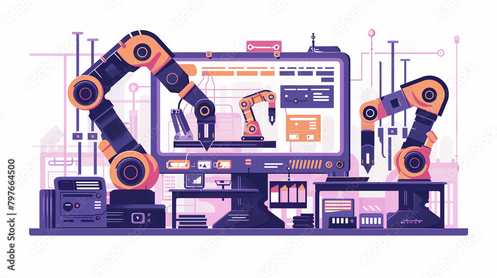 Automation business process landing page template. Company strategy ...