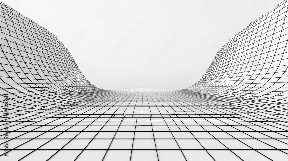Grid Backgrounds: A 3D vector illustration of a grid background with a ...