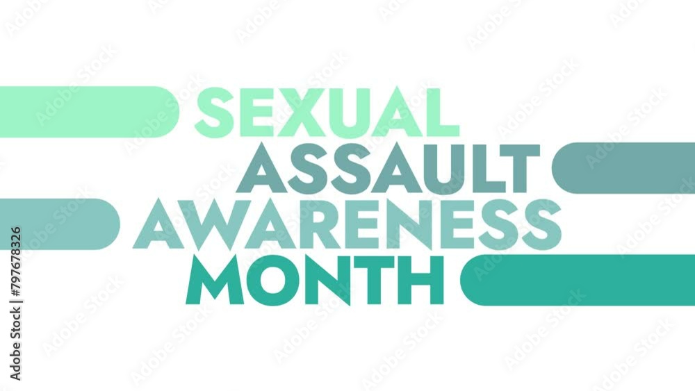 Sexual Assault Awareness Month colorful motion graphics seamlessly ...