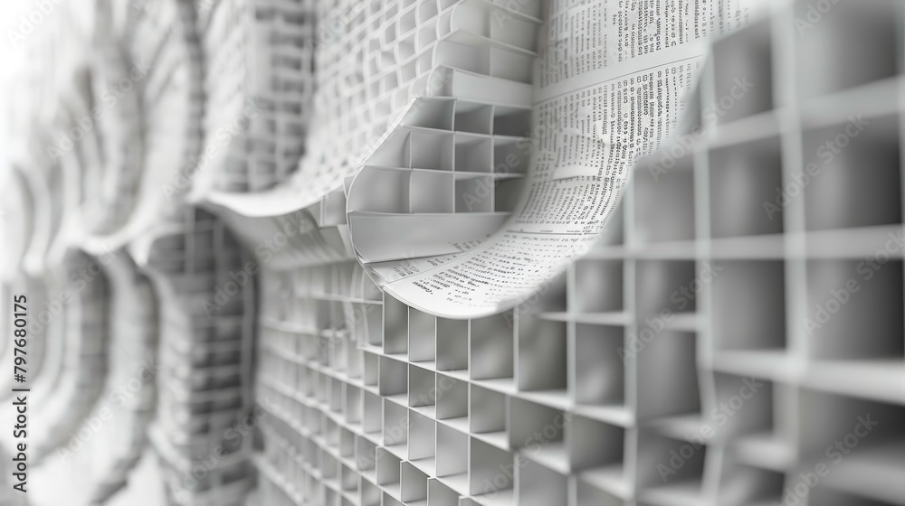 Grid System: A 3D vector illustration of a grid system used in a book ...