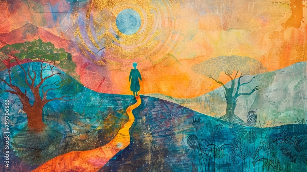 Illustrating the journey from trauma to healing. symbolic images of ...