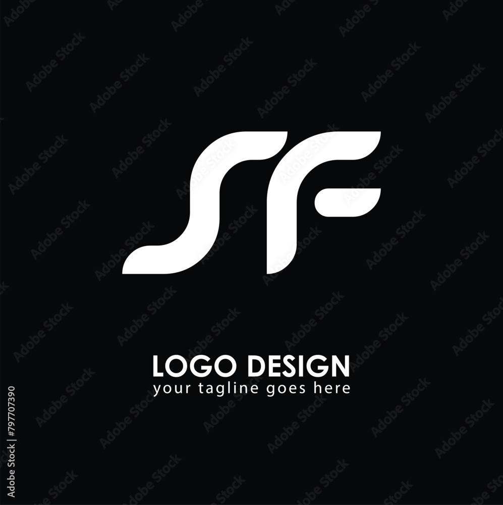 SF SF Logo Design, Creative Minimal Letter SF SF Monogram Stock Vector ...
