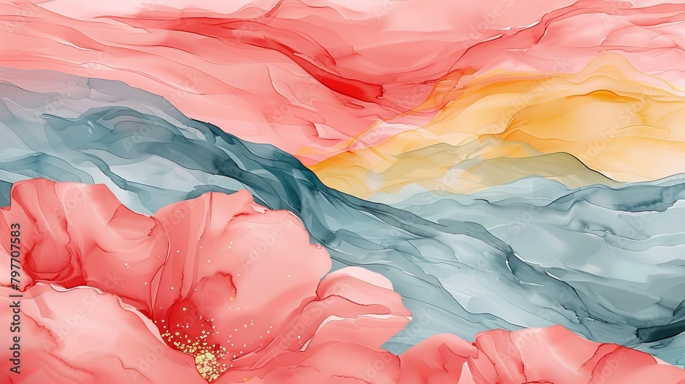 gradient trendy fluid liquid ink painting colorful background wallpaper ...