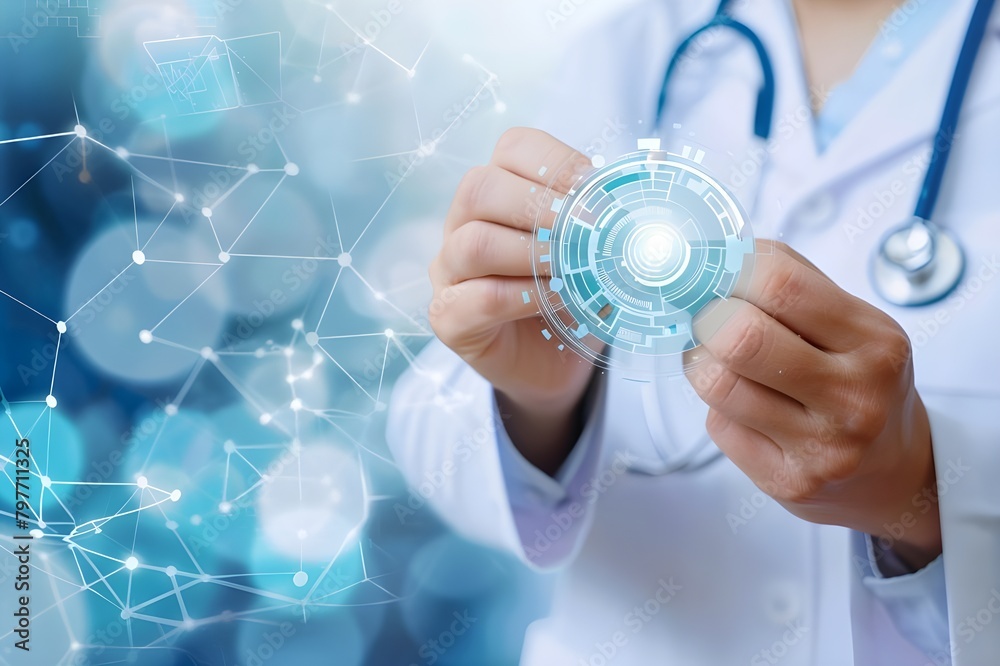 doctor pressing type of button, Medical professionalism Doctor ...