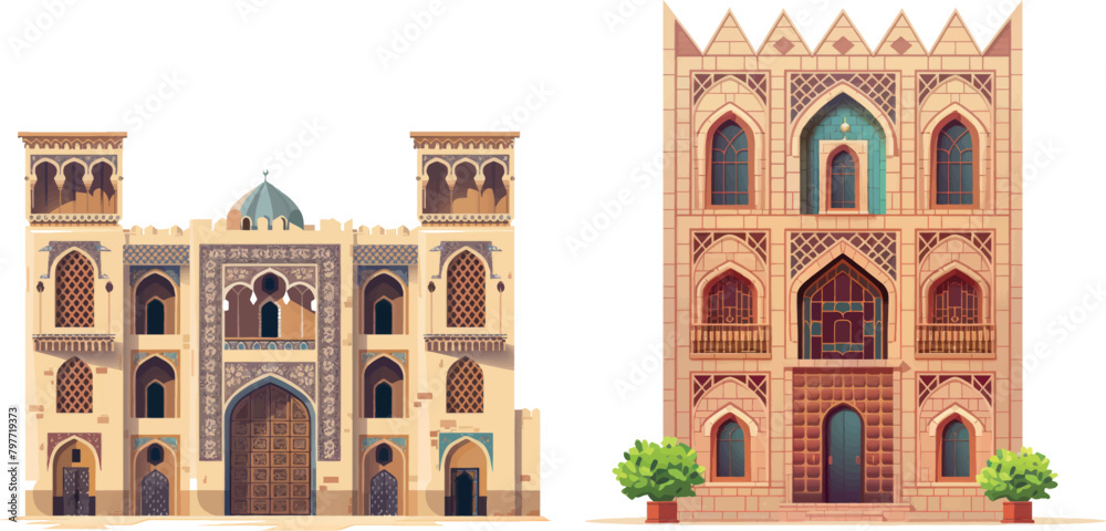Islamic heritage buildings. Old brick building traditional arabic ...