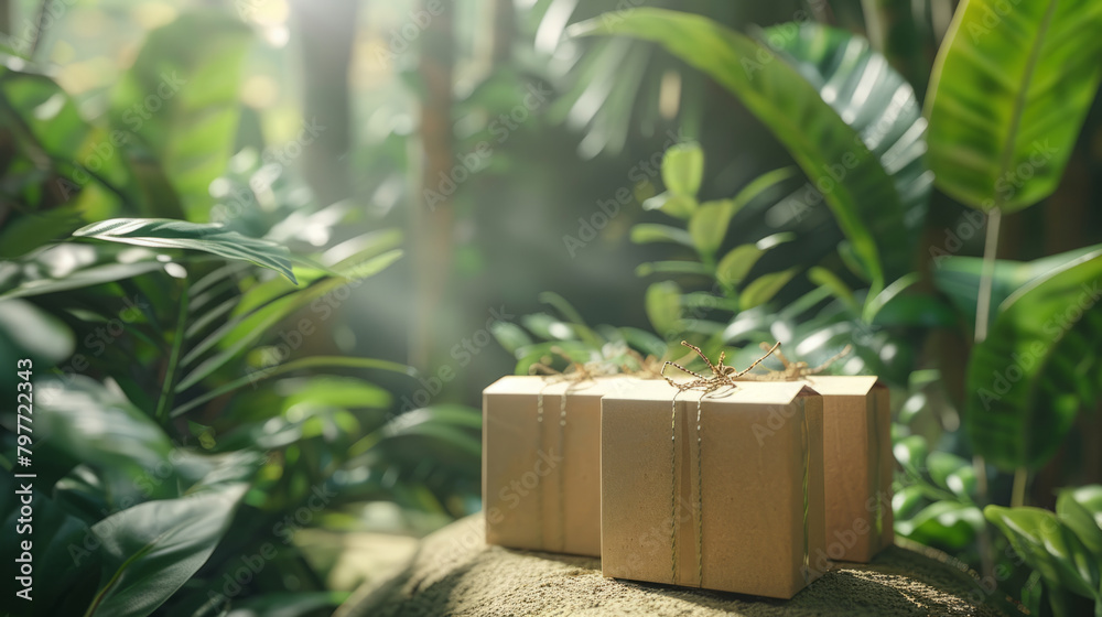 Biodegradable plant-based packaging materials showcased in eco-friendly ...