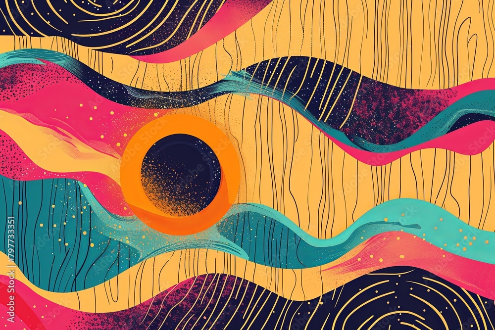 70s Disco Revival Club Poster: Vibrant Color Flow with Funky 80s Retro ...