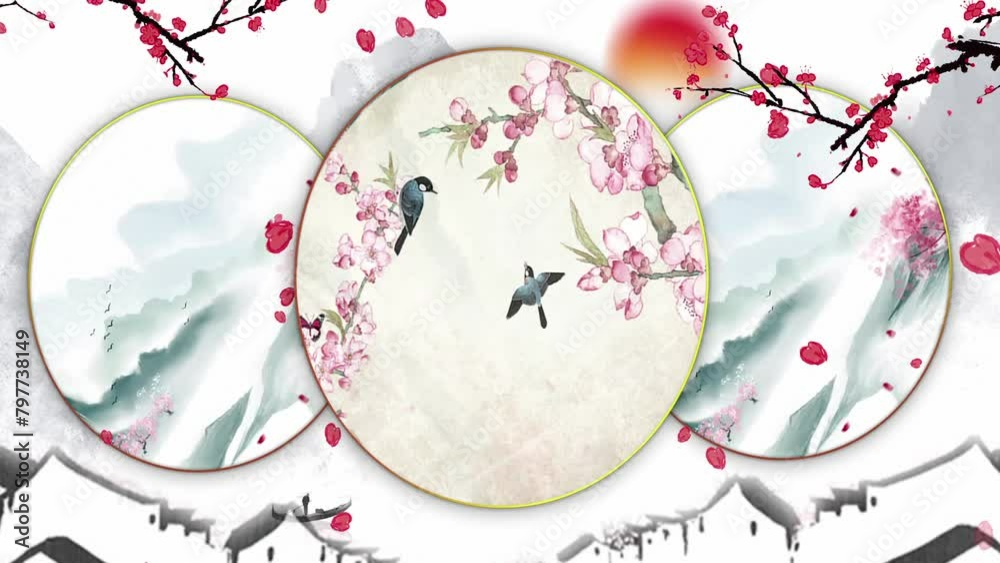 China's traditional Oriental Digital Art Animation, Chinese painting ...