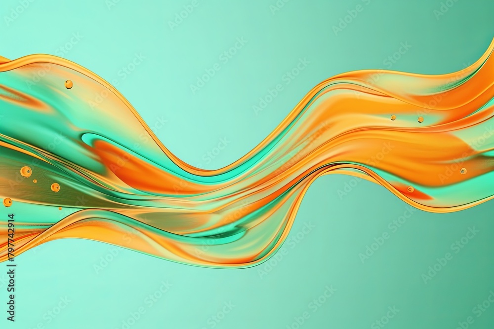 Fluid Groove: Liquid Texture Music Cover in Orange and Teal Retro ...