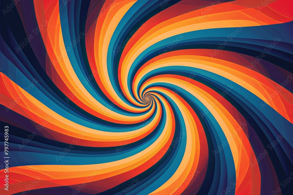 Psychedelic Groove: Retro 70s Vibe Album Cover - Swirling Orange and ...