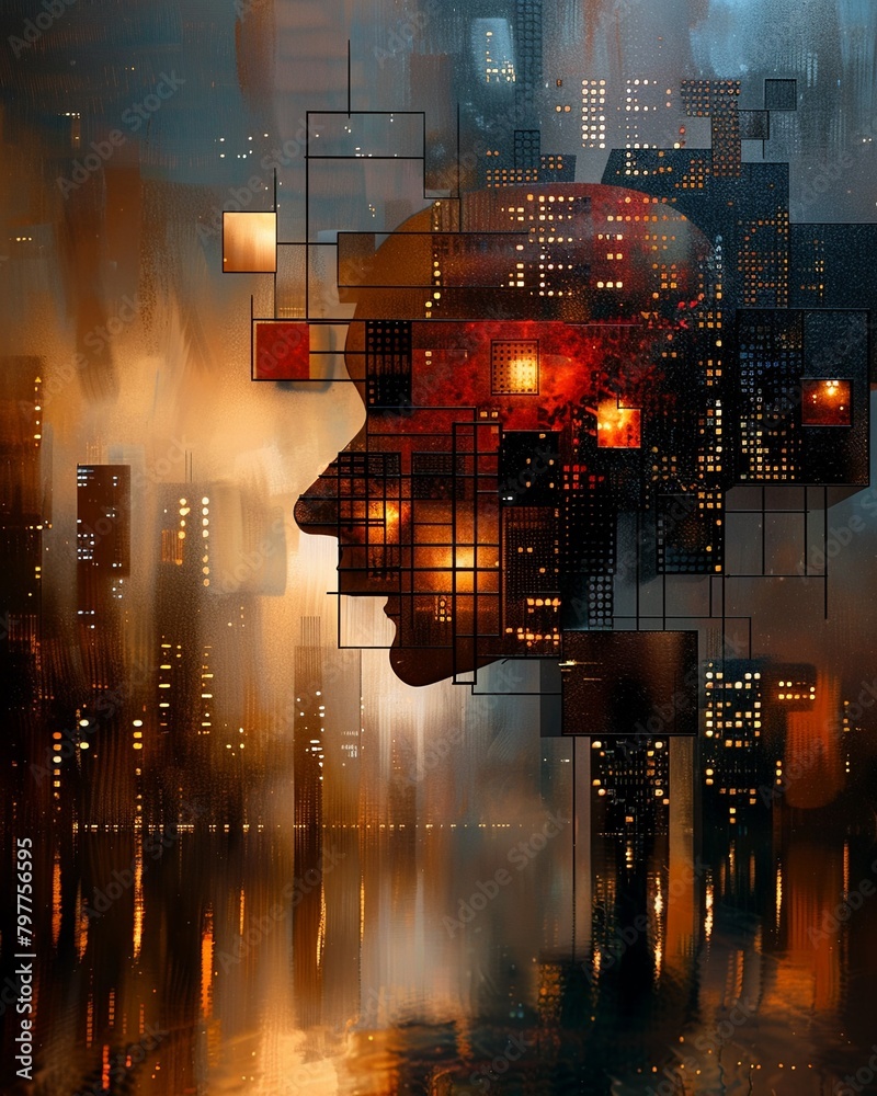 Visualize a large language model, an AI system that uses machine ...