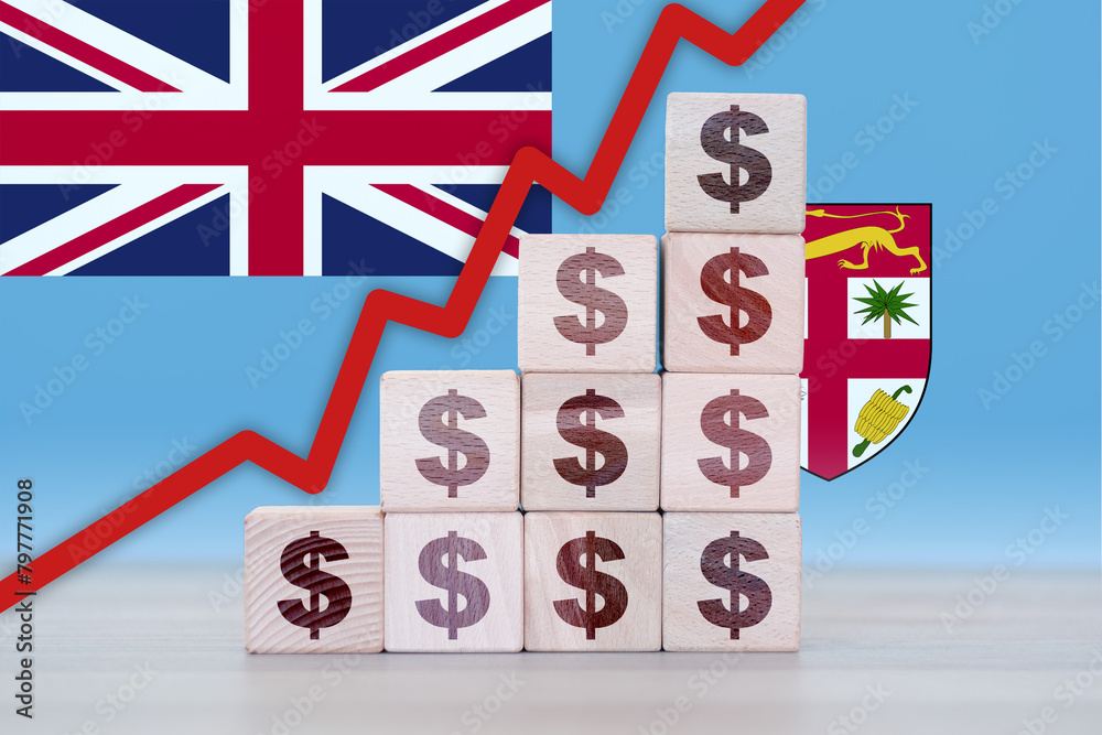 Fiji economic collapse, increasing values with cubes, financial decline ...