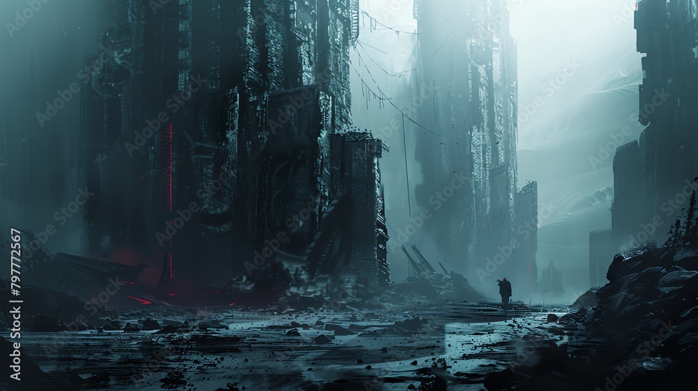 Transform the dystopian landscape into a modern masterpiece by blending ...