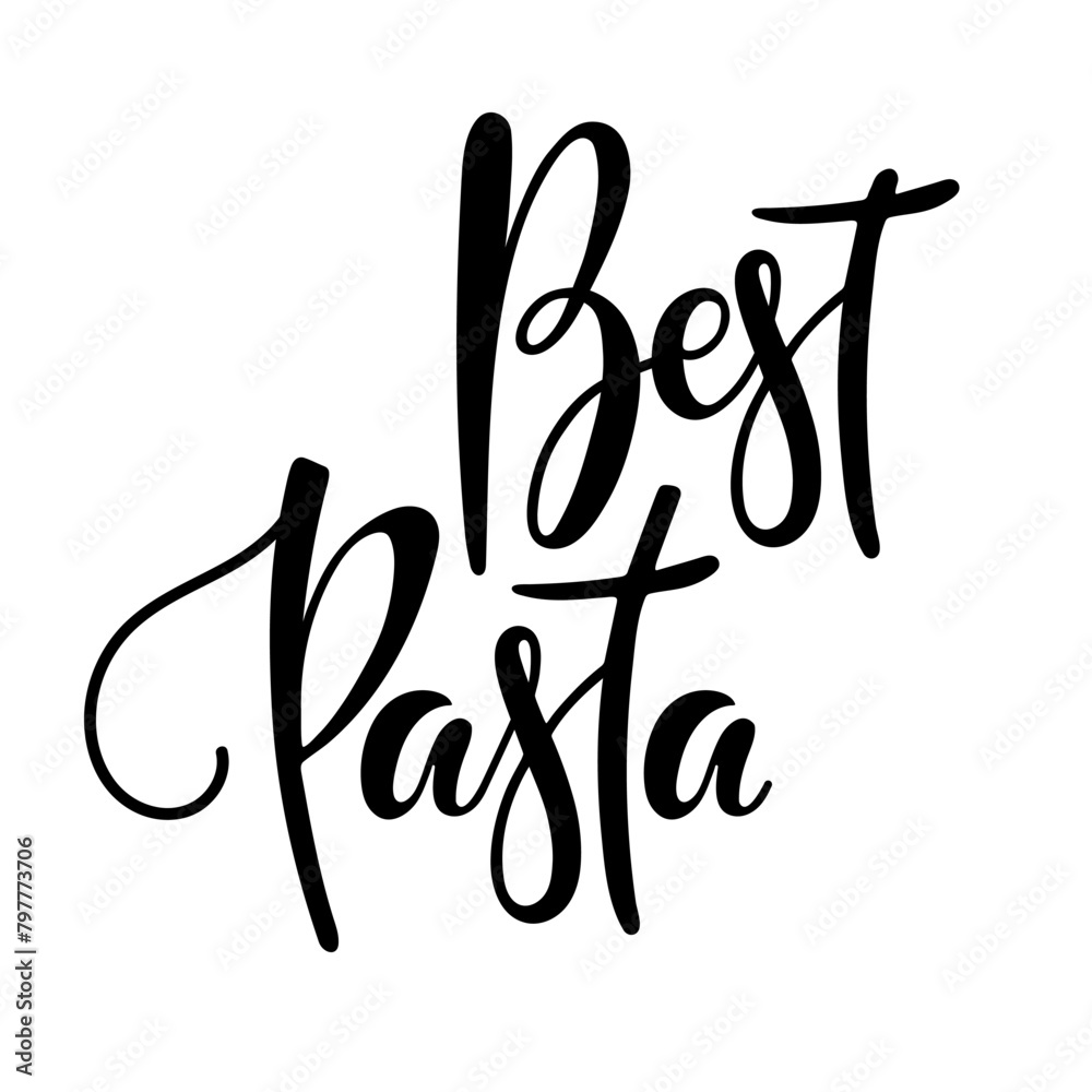 Best Pasta calligraphy lettering isolated on white background ...