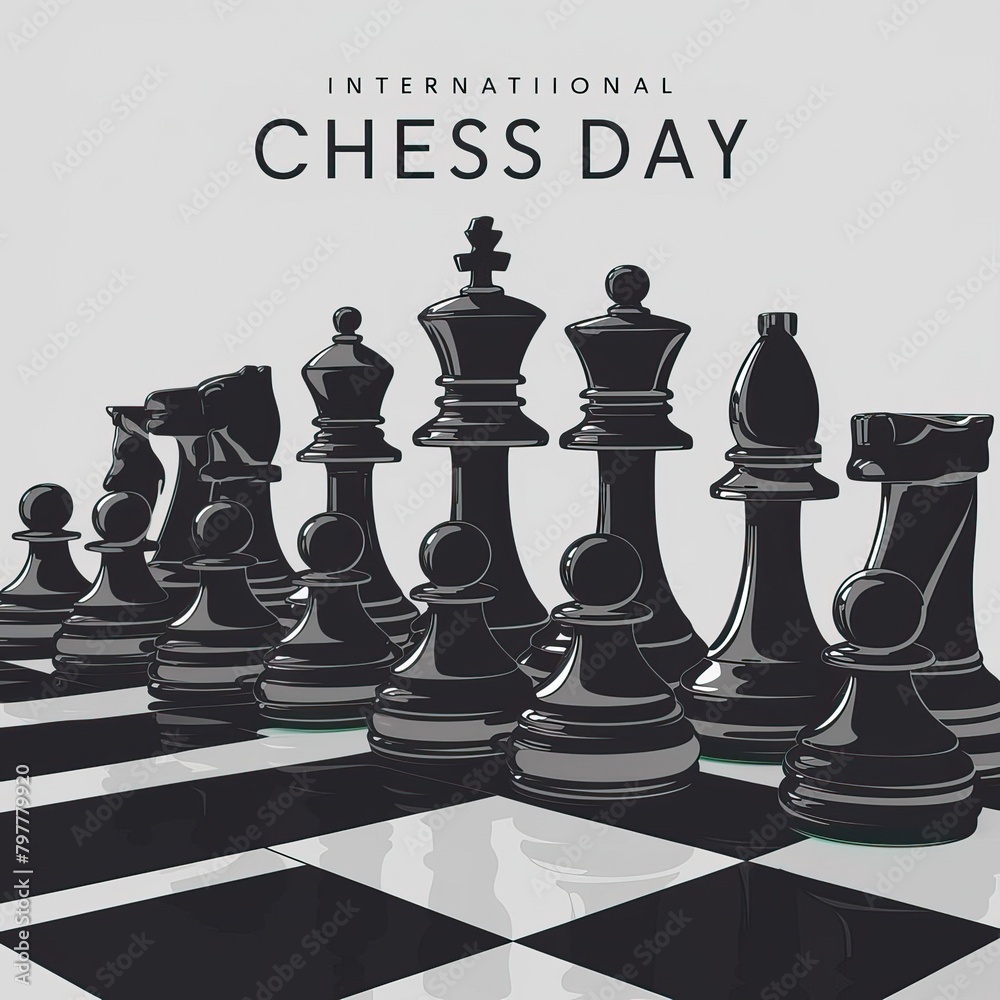 chess day, International chess day, illustration, International chess ...