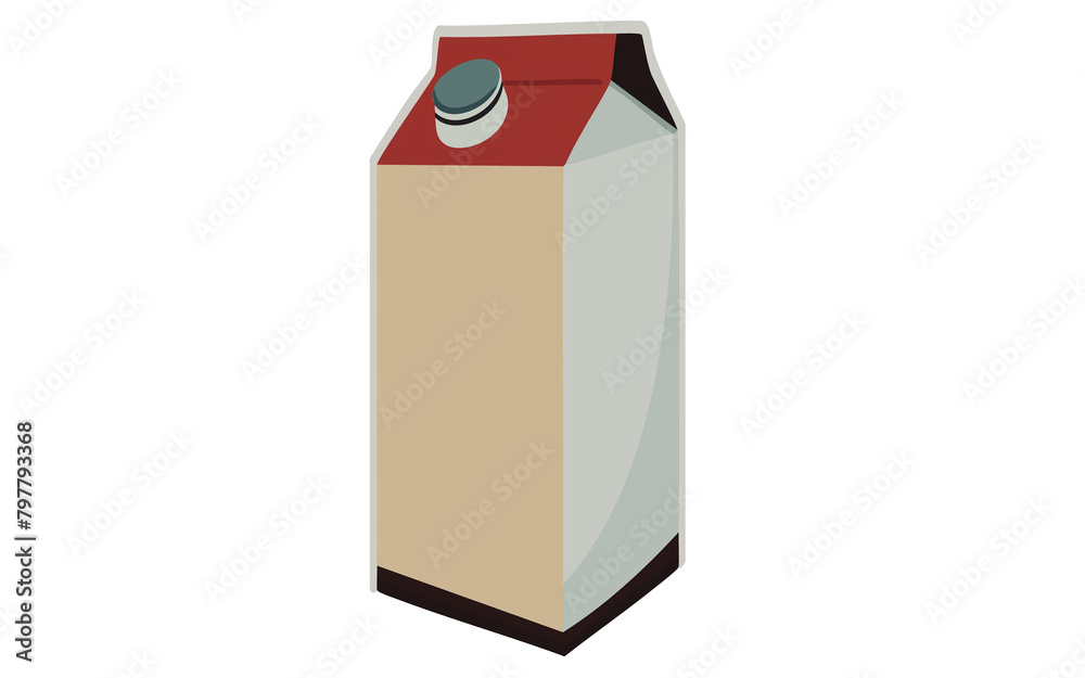 illustrazione di contenitore in cartone con tappo per liquidi e bevande ...