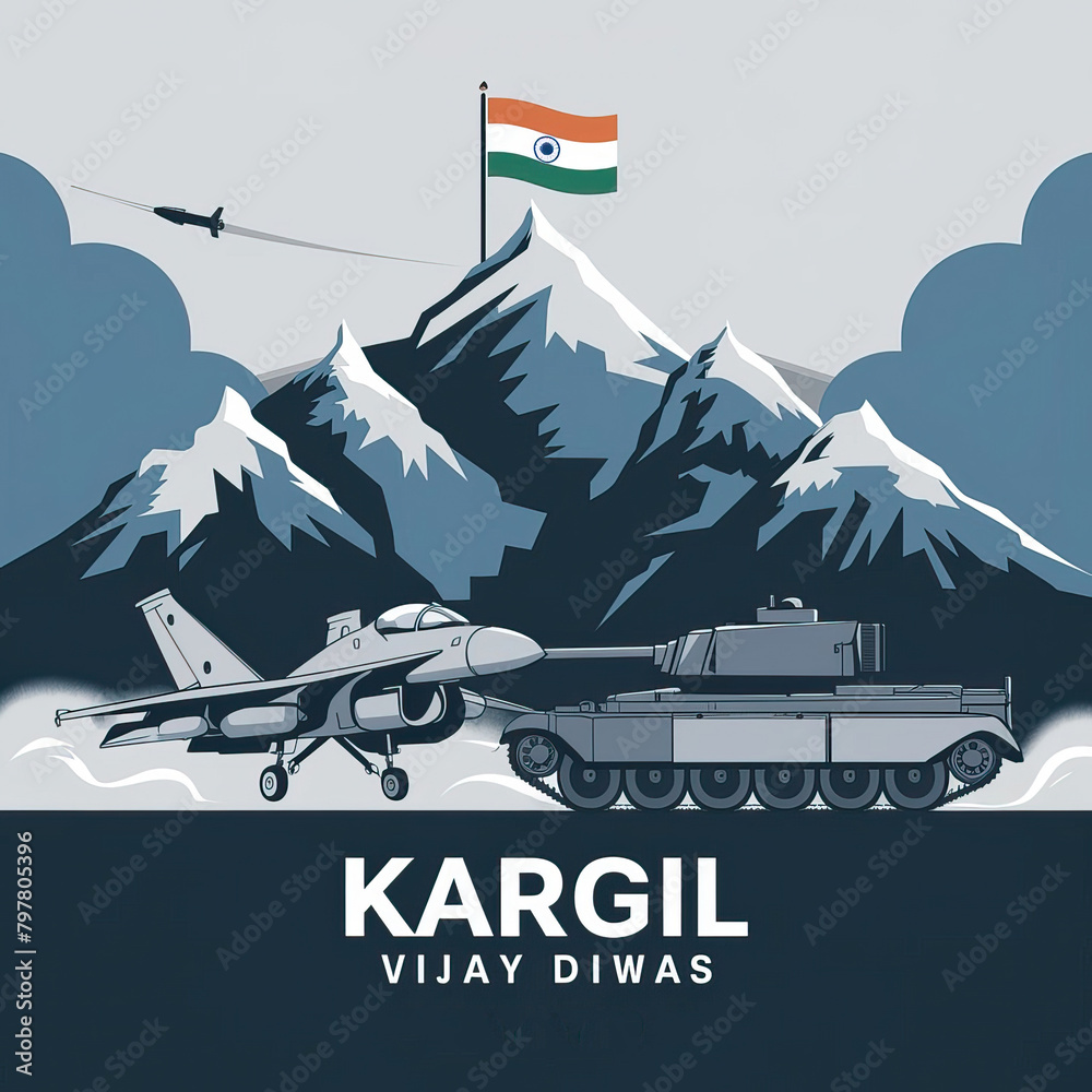 Kargil Vijay Diwas, soldiers silhouettes. Kargil Vijay Diwas poster ...