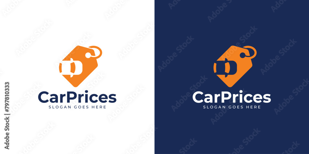 Simple Car Prices Logo. Car and Price Tag with Minimalist Style. Buy ...